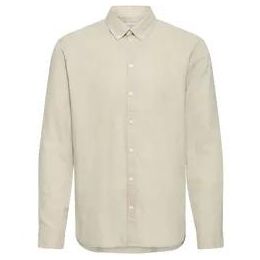 Langarmhemd Casual Friday "Langarmhemd CFAnton", Herren, Gr. XL, N-Gr, beige (island fossil), Obermaterial: 55% Leinen LI. 45% Baumwolle CO., Hemden