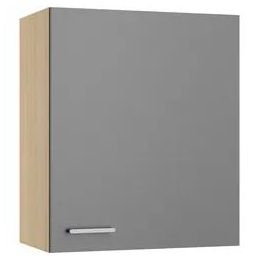 H&auml;ngeschrank KOCHSTATION "KS-Lucy", basaltgrau, eiche hell, B:60cm H:70,4cm T:34,6cm, Schr&auml;nke, H&auml;ngeschrank, Breite 60 cm, mit 1 T&uuml;r, 2 Einlegeb&ouml;den, Soft-Close