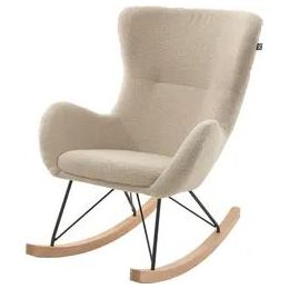 Schaukelsessel Vipack "in flauschigem Boucl&eacute; Stoff gepolstert, zeitlose Optik", beige, B:76cm H:101cm T:110cm, Sessel, Schaukelsessel, erm&ouml;glicht sanfte Schaukelbewegungen, Kufen mit Bodenschutz aus Filz