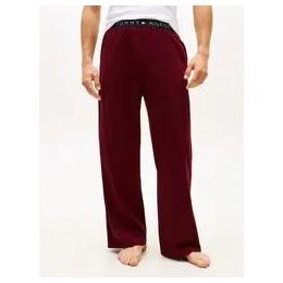 Loungehose, Herren, Gr. M (50), N-Gr, deep rouge, Jersey, Obermaterial: 95% Baumwolle, 5% Elasthan, Tommy Hilfiger UNDERWEAR, relaxed fit lang, Hosen Loungehose, relaxed fit, weites Bein, elastischer Bund mit Logo
