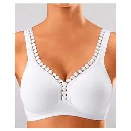 Soft-BH Petite Fleur, Damen, Gr. 90, Cup C, wei&szlig;, Trikot, Obermaterial: 80% Baumwolle, 15% Viskose, 5% Elasthan, BHs Soft-BH, ohne B&uuml;gel, Baumwoll-Qualit&auml;t &ndash; auch f&uuml;r gro&szlig;e Gr&ouml;&szlig;en