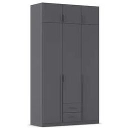 Kleiderschrank Rauch "Schrank Garderobe W&auml;scheschrank GAMMA in 4 Breiten 91-226 cm", graumetallic, griffstangen graumetallic, B:136cm H:248cm T:54cm, Holzwerkstoff, Schr&auml;nke, Kleiderschrank, mit Schubladen und Schrankaufsatz, schlichtes Design MADE IN GERMANY