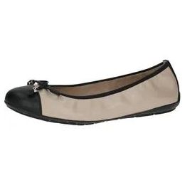 Ballerina Caprice "Caprice Ballerinas Leder/Synthetik", Damen, Gr. 40, beige, schwarz, Leder, Synthetik, Schuhe Ballerina