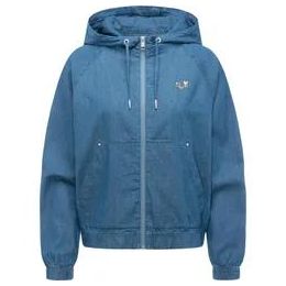 Outdoorjacke Ragwear "Anndra Denim", Gr. L (40), blau, Obermaterial: 100% Polyester. Innenfutter: 100% Polyester, l&auml;ssig geschnitten h&uuml;ftbedeckend, hoch geschlossener Ausschnitt, &Auml;rmel ohne &Auml;rmelschlitz elastischer Bund mit Windstopper, Jacken Outdoorjacke, &Uuml;bergangsjacke in Jeans-Optik