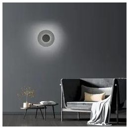 NEUHAUS PURE LED Wandleuchte "PURE Moon", platin, 1, &Oslash; 32cm H: 32cm, 1 Stk., Leuchten, Dimmf&auml;hig &uuml;ber separaten Dimmer, Glas Rauchfarben, LED Wandleuchte