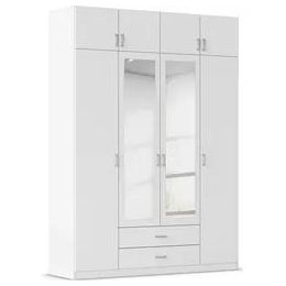 Kleiderschrank Rauch "Schrank Garderobe W&auml;scheschrank GAMMA in 4 Breiten 91-226 cm", alpinwei&szlig;, griffe alu, B:181cm H:248cm T:54cm, Holzwerkstoff, Schr&auml;nke, Kleiderschrank, mit Schubladen und Schrankaufsatz sowie Spiegel MADE IN GERMANY