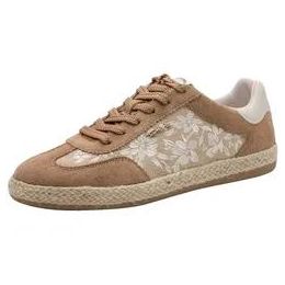 Sneaker Tamaris "Tamaris Sneaker Lederimitat/Textil", Damen, Gr. 37, camel, Lederimitat, Textil, Schuhe Sneaker