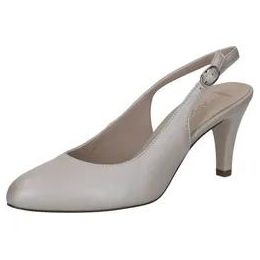 Slingpumps Caprice "Caprice Pumps Leder", Damen, Gr. 40, stone, Leder, Schuhe Slingpumps