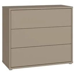 Kommode FORTE "Alice Springs, Kommode, 3 Schubk&auml;sten B/H/T 94,8/83,1/41,5", taupe, B:94,8cm H:83,1cm T:41,5cm, Holzwerkstoff, Sideboards, Kommode, Schubk&auml;sten mit Vollauszug, grifflos,Push to open