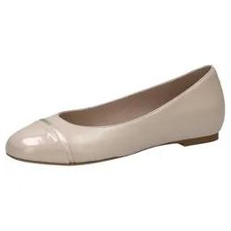 Ballerina Caprice "Caprice Ballerinas Leder/Synthetik", Damen, Gr. 39, cream, Leder, Synthetik, Schuhe Ballerina