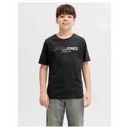 Jack & Jones T-Shirt JACK & JONES JUNIOR "JPRBLANEO SS TEE FST JNR", Jungen, Gr. 152, schwarz, Single Jersey, Obermaterial: 100% Baumwolle, bedruckt, regular fit normal, Rundhals, Shirts T-Shirt