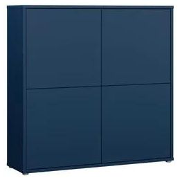 Highboard FORTE "Alice Springs", nachtblau, B:124,5cm H:121,5cm T:34,9cm, Holzwerkstoff, Sideboards, Highboard, Grifflos,Push to open, Stauraum