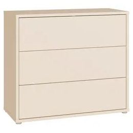 Kommode FORTE "Alice Springs, Kommode, 3 Schubk&auml;sten B/H/T 94,8/83,1/41,5", sand, B:94,8cm H:83,1cm T:41,5cm, Holzwerkstoff, Sideboards, Kommode, Schubk&auml;sten mit Vollauszug, grifflos,Push to open