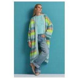 Cardigan SENSES.THE LABEL, Damen, Gr. M/L, multi color, Material: 67% Polyacryl, 14% Polyester, 12% Polyamid, 7% Elasthan, gestreift, oversize lang, ohne Ausschnitt, eingesetzt Rippb&uuml;ndchen, Strickjacken, aus Feinstrick