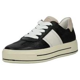 Plateausneaker Ara "Ara Sneaker Leder", Damen, Gr. 42, schwarz, wei&szlig;, Leder, Schuhe Plateausneaker