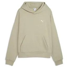 Hoodie Puma "Wardrobe Essentials Boxy Fleece Hoodie Herren", Herren, Gr. M, pebble gray beige, Obermaterial: 66% Baumwolle, 34% Polyester. Seitentasche &ndash; Oben: 100% Baumwolle, Sweatshirts Hoodie
