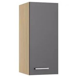 H&auml;ngeschrank KOCHSTATION "KS-Lucy", anthrazit, eiche hell, B:30cm H:70,4cm T:34,6cm, Schr&auml;nke, H&auml;ngeschrank, Breite 30 cm, mit 1 T&uuml;r, 2 Einlegeb&ouml;den, Soft-Close