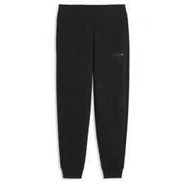 Sporthose Puma "Essentials Script Jogginghose Damen", Herren, Gr. XL, Normalgr&ouml;&szlig;en, schwarz, Obermaterial: 32% Polyester, 68% Baumwolle. Taschenfutter: 100% Baumwolle. Unterer Saum: 97% Baumwolle, 3% Elasthan, bedruckt, comfort fit, Hosen Sporthose