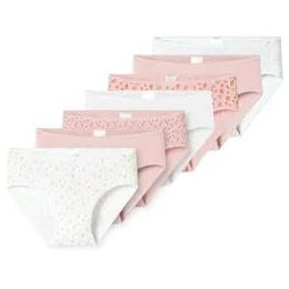 Slip Schiesser "Slip 7er Pack", M&auml;dchen, Gr. 128, bunt (wei&szlig;, rosa), Obermaterial: 95% Baumwolle CO. 5% Elasthan EL., Unterhosen Slip