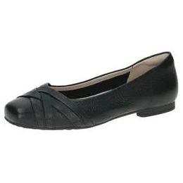 Ballerina Caprice "Caprice Ballerinas Leder", Damen, Gr. 40, schwarz, Leder, Schuhe Ballerina
