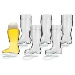 Bierglas ST&Ouml;LZLE "Biergl&auml;ser Stiefel 250 ml 6er Set transparent", bunt (transparent), Glas, Trinkgef&auml;&szlig;e