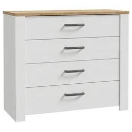 Kommode FORTE "Bohol", riviera eiche, sibiu l&auml;rche hell, B:101,4cm H:87cm T:42cm, Spanplatte, Sideboards, Kommode, B/H/T 101,4/87/42 cm, 4 Schubk&auml;sten