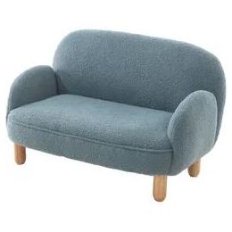 1,5-Sitzer Vipack "f&uuml;r Kinder in verspielter Optik, ein Highlight f&uuml;r das Kinderzimmer", blau, B:89cm H:52cm T:53cm, Sofas, Bezug flauschiger Boucl&eacute; Stoff, zwei Farben zur Wahl