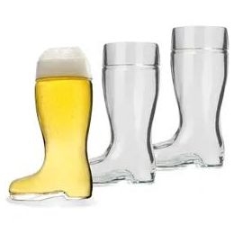 Bierglas ST&Ouml;LZLE "Biergl&auml;ser Stiefel 250 ml 3er Set transparent", bunt (transparent), Glas, Trinkgef&auml;&szlig;e