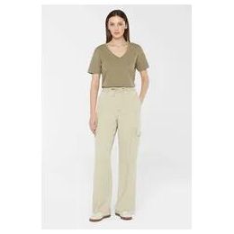 Cargohose SENSES.THE LABEL, Damen, Gr. XXL, Normalgr&ouml;&szlig;en, light sage, Web, Material: 100% Lyocell, unifarben, weit lang, Hosen Cargohose, mit Elastikbund