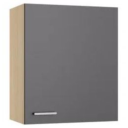H&auml;ngeschrank KOCHSTATION "KS-Lucy", anthrazit, eiche hell, B:60cm H:70,4cm T:34,6cm, Schr&auml;nke, H&auml;ngeschrank, Breite 60 cm, mit 1 T&uuml;r, 2 Einlegeb&ouml;den, Soft-Close