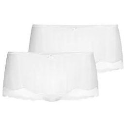 Slip Calida "Slip Panty Etude Toujours Low Cut 2P 2er Pack", Damen, Gr. 44-46, wei&szlig;, Obermaterial: 95% Baumwolle CO. 5% Elasthan EL., Unterhosen Slip