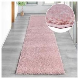 Hochflor-Teppich OTTO HOME "Viva Shaggy, in Standard- und Premium-Qualit&auml;t, 30 mm oder 45 mm H&ouml;he" Gr. 11, rosa, B:67cm H:45mm L:230cm, Kunstfaser, Teppiche, Uni Farben, einfarbig, besonders weich und kuschelig, Kundenliebling