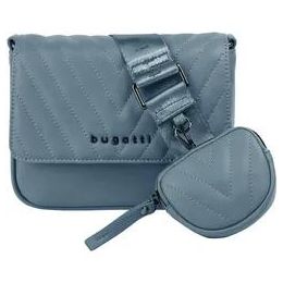 Umh&auml;ngetasche Bugatti "SIRA", Damen, Gr. B/H/T: 19cm x 14cm x 5cm onesize, blau, Kunstfaser, leicht gl&auml;nzend, unifarben, Taschen Umh&auml;ngetasche