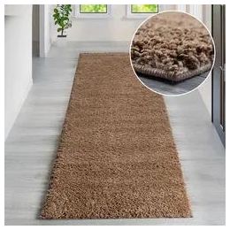 Hochflor-Teppich OTTO HOME "Viva Shaggy, in Standard- und Premium-Qualit&auml;t, 30 mm oder 45 mm H&ouml;he" Gr. 11, braun, B:67cm H:30mm L:230cm, Kunstfaser, Teppiche, Uni Farben, einfarbig, besonders weich und kuschelig, Kundenliebling