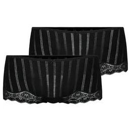 Slip Calida "Slip Panty Etude Toujours Low Cut 2P 2er Pack", Damen, Gr. 44-46, schwarz, Obermaterial: 95% Baumwolle CO. 5% Elasthan EL., Unterhosen Slip