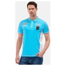 Cipo & Baxx Poloshirt CIPO & BAXX, Herren, Gr. 4XL, turquoise, Jersey, Obermaterial: 95% Baumwolle, 5% Elasthan, kontrastfarbene Details, mehrfarbig, regular fit normal, Rundhals, B&uuml;ndchen kontrastfarben, Shirts