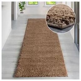 Hochflor-Teppich OTTO HOME "Viva Shaggy, in Standard- und Premium-Qualit&auml;t, 30 mm oder 45 mm H&ouml;he" Gr. 11, braun, B:67cm H:45mm L:230cm, Kunstfaser, Teppiche, Uni Farben, einfarbig, besonders weich und kuschelig, Kundenliebling