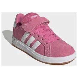 Sneaker Adidas SPORTSWEAR "GRAND COURT 00S KIDS", M&auml;dchen, Gr. 33, pink fusion, cloud wei&szlig;, gum10, Leder, Textil, Schuhe Sneaker, Design auf den Spuren des Adidas Superstar, f&uuml;r Kinder