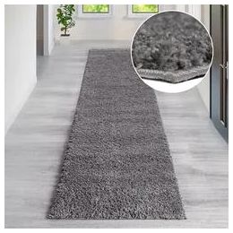 Hochflor-Teppich OTTO HOME "Viva Shaggy, in Standard- und Premium-Qualit&auml;t, 30 mm oder 45 mm H&ouml;he" Gr. 18, grau (stone), B:80cm H:30mm L:300cm, Kunstfaser, Teppiche, Uni Farben, einfarbig, besonders weich und kuschelig, Kundenliebling