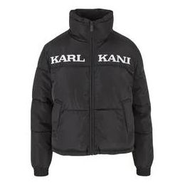 Winterjacke Karl Kani "Karl Kani Damen KW-JK012-001-01 KK Retro Essential Puffer Jacket", Damen, Gr. M, schwarz, 100% Polyester, mehrfarbig, oversize, amerikanischer Ausschnitt, Jacken Winterjacke