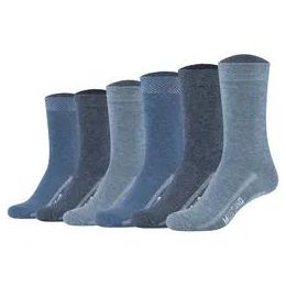 Kurzsocken Mustang "Socken Casual Organic Cotton Socks 6-Pack 6er Pack", Herren, Gr. 39-42, blau (stone mix), Obermaterial: 55% Baumwolle CO. 41% Polyester PES. 2% Polyamid PA. 2% Elasthan EL., Socken