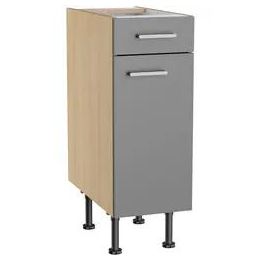 Unterschrank KOCHSTATION "KS-Lucy", basaltgrau, eiche hell, B:30cm H:87cm T:58,1cm, Schr&auml;nke, Unterschrank, Breite 30 cm, h&ouml;henverstellbare F&uuml;&szlig;e, Soft-Close