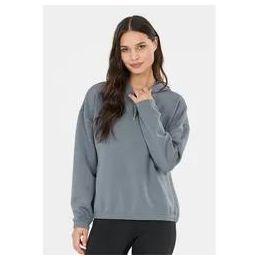 ENDURANCE ATHLECIA Kapuzensweatshirt ATHLECIA "NAMIER W", Damen, Gr. 36, grau, grau, 51% Polyester, 44% Modal, 5% Elasthan, unifarben, kurz, ohne Ausschnitt, Sweatshirts, mit hohem Modal-Anteil