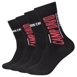 Socken CAMP DAVID "casual", Damen, Gr. 43-46, schwarz schwarz, Baumwollmischung, Socken Socken, mit elastischem Bund