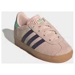 Sneaker Adidas ORIGINALS "GAZELLE COMFORT CLOSURE ELASTIC LACES KIDS", Kinder, Gr. 26, blush pink, night indigo, hi, res gr&uuml;n, Leder, Synthetik, Schuhe Sneaker, f&uuml;r Kinder