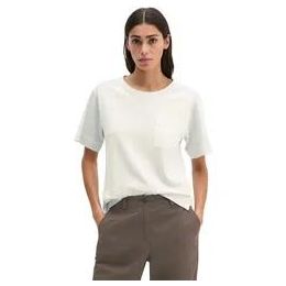 Marc O'Polo T-Shirt MARC O'POLO "mit aufgesetzter Satin-Tasche", Damen, Gr. XXL, airy blau, Obermaterial: 100% Baumwolle, unifarben, Basic, relaxed fit, Rundhals, normaler Saum, Shirts T-Shirt