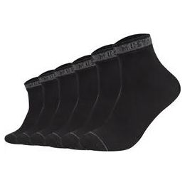 Kurzsocken Mustang "Socken Casual Organic Cotton Quarter 6-Pack 6er Pack", Herren, Gr. 39-42, schwarz, Obermaterial: 73% Baumwolle CO. 23% Polyester PES. 2% Polyamid PA. 2% Elasthan EL., Socken