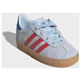 Sneaker Adidas ORIGINALS "GAZELLE COMFORT CLOSURE ELASTIC LACES KIDS", Kinder, Gr. 21, crystal sky, semi lucid rot, blaubird, Leder, Synthetik, Schuhe Sneaker, f&uuml;r Kinder