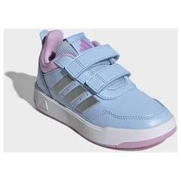 Sneaker Adidas SPORTSWEAR "TENSAUR SPORT 3.0 CF K", M&auml;dchen, Gr. 28, clear sky, silber metallic, bliss lila, Synthetik, Textil, Schuhe Sneaker, mit Klettverschluss, f&uuml;r Kinder & Jugendliche