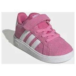 Klettschuh Adidas SPORTSWEAR "GRAND COURT 2.0 KIDS", Kinder, Gr. 21, pink fusion, ftwr wei&szlig;, ftwr wei&szlig;, Leder, Synthetik, Textil, Schuhe Klettschuh, f&uuml;r Kinder, mit Klettverschluss